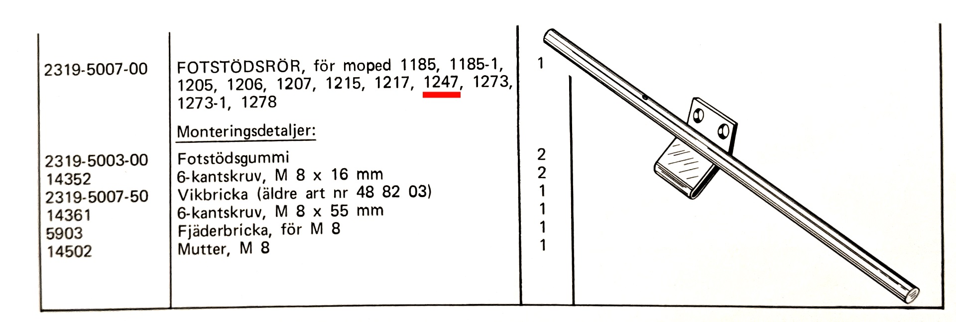 Fotpinnar till MCB Compact 1247 - Classic Motor