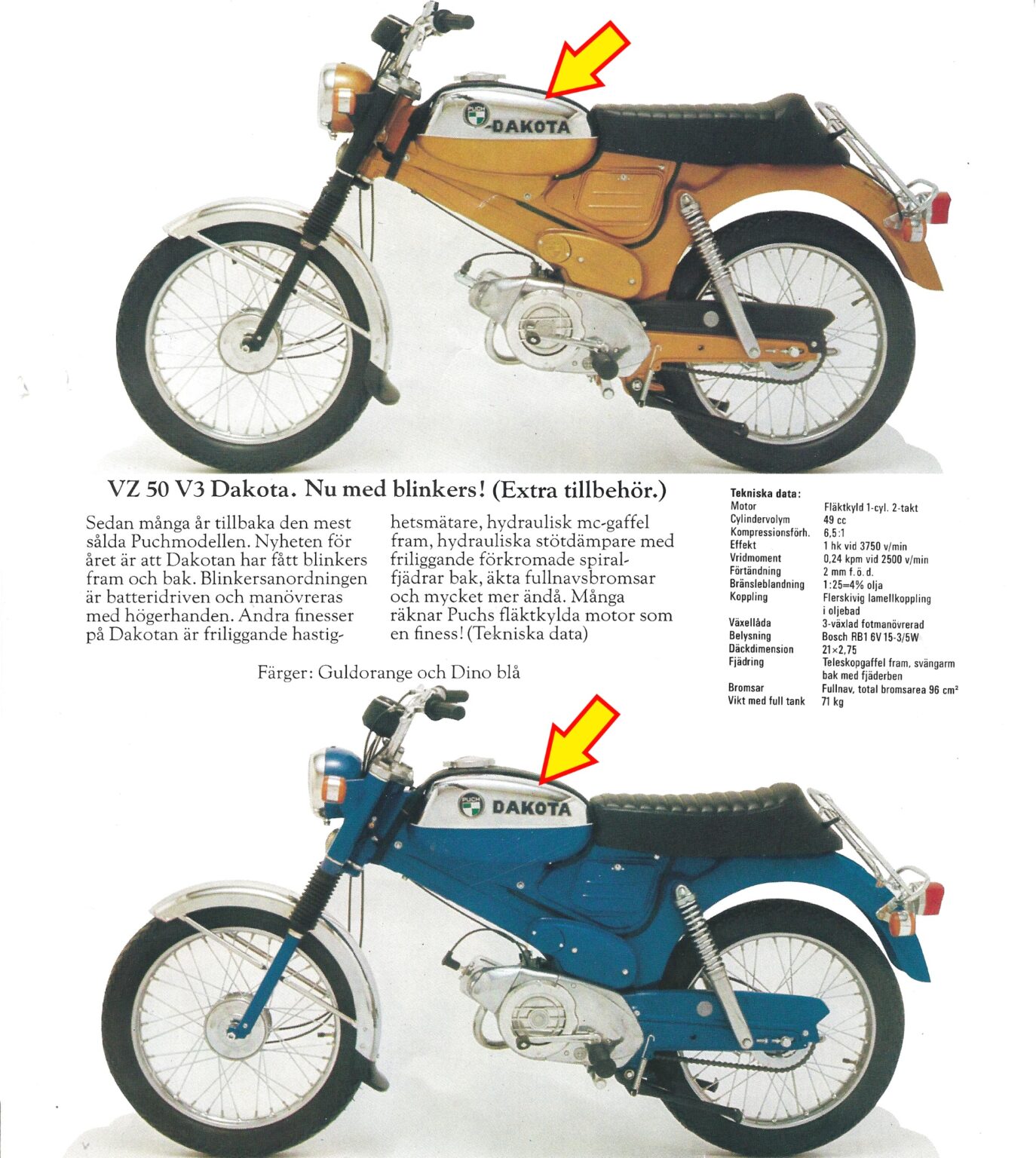 Tankdekal till Puch Dakota från 1976 - Classic Motor