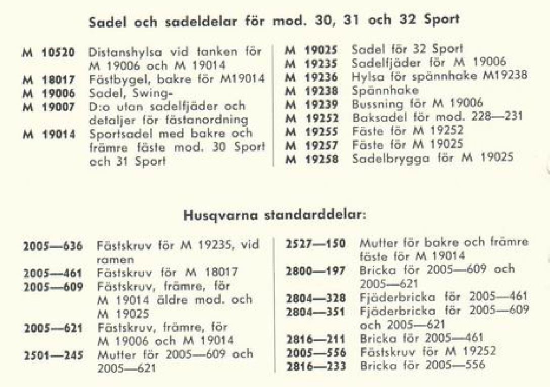 Bild på sadel till Husqvarna motorcykel från 1951 - Classic Motor