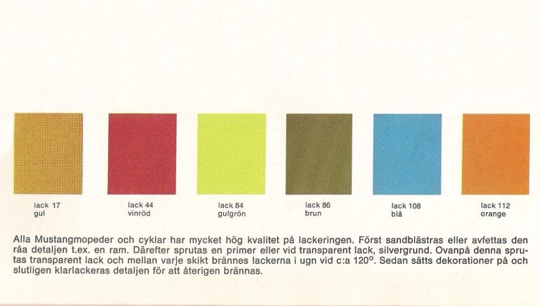 Färgkod till Mustang mopeder - Classic Motor